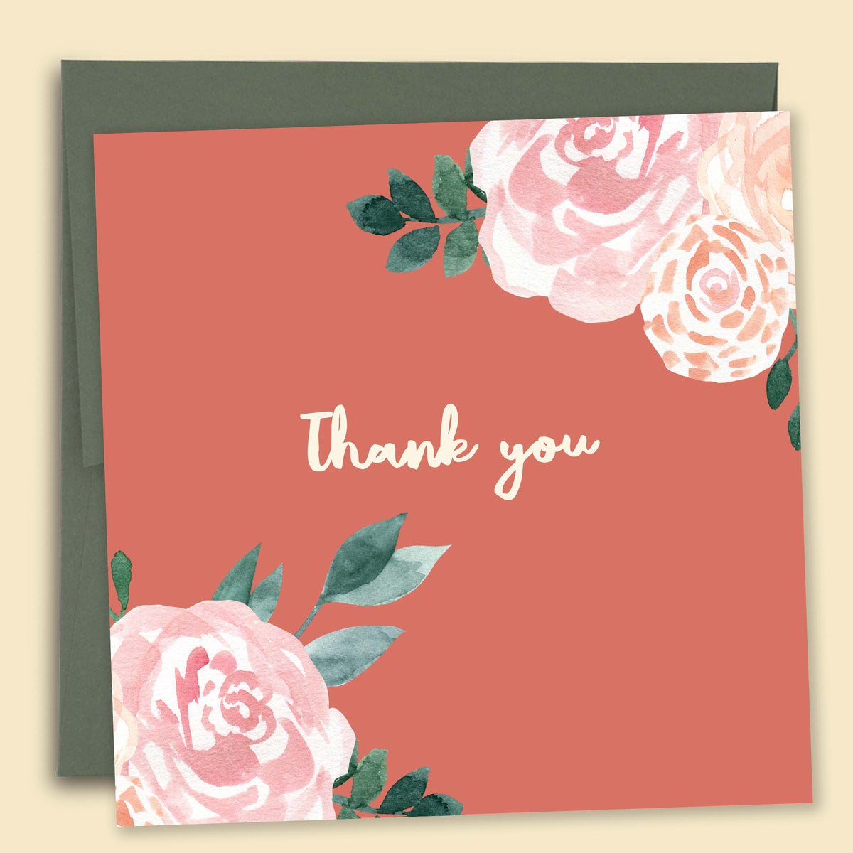 Floral Thank You Boho Card - Peach – Papernest Cards
